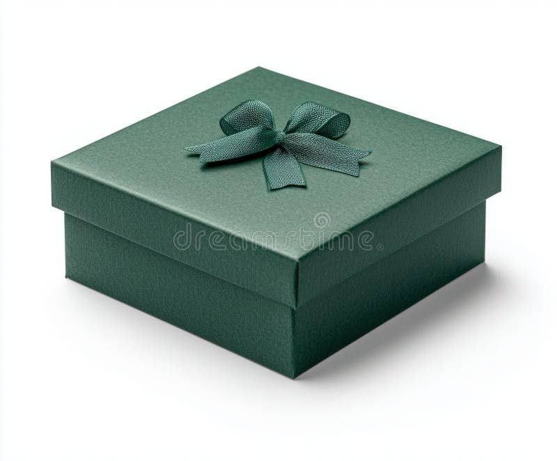Green gift box isolated stock photo. Image of elegant - 369049692