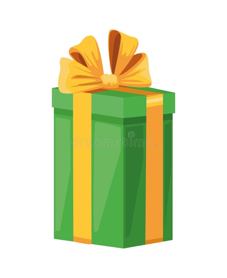 Green gift box present stock vector. Illustration of package - 269547695