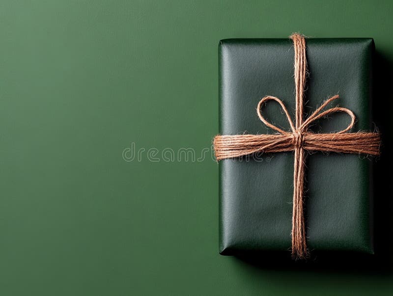 Green Gift Box String Tied Around Stock Photos - Free & Royalty-Free ...