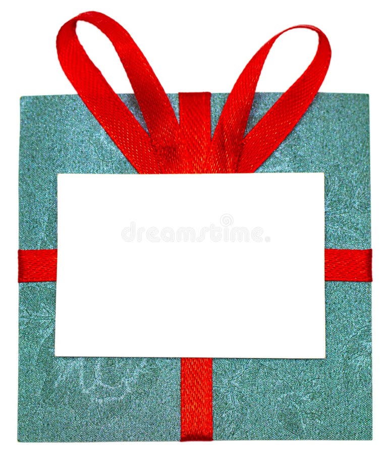 Green Gift with Red Ribbon. Isolated Stock Image - Image of paper ...