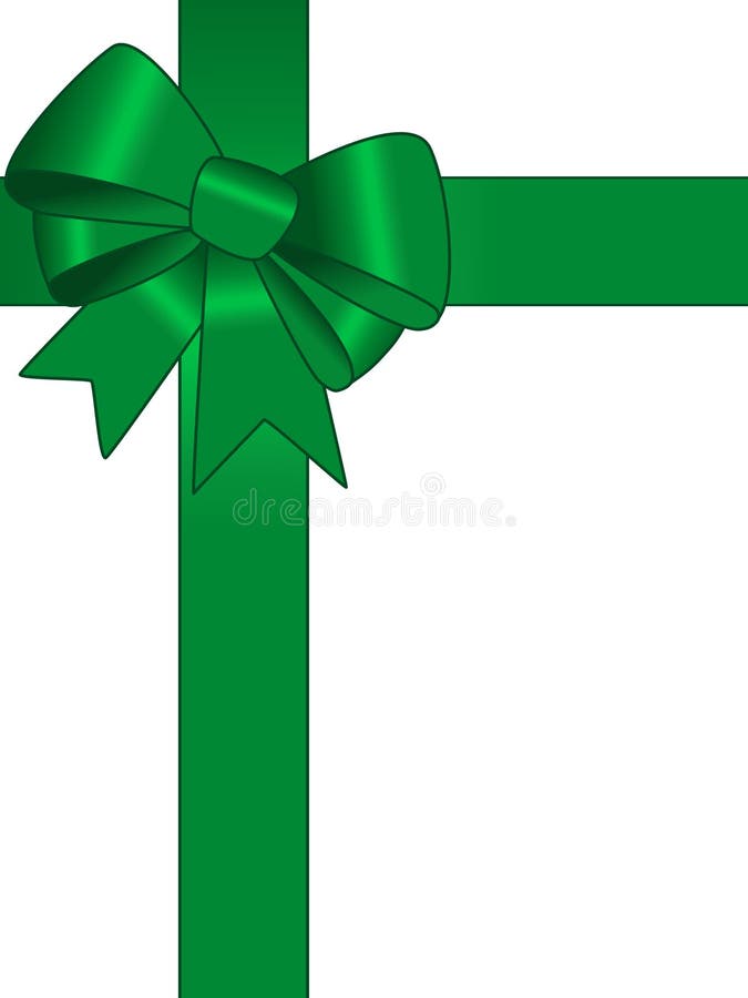 Green Bow and Ribbon for Christmas and Birthday Decorations Stock ...