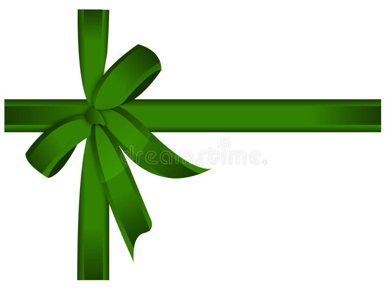 Green Bow and Ribbon for Christmas and Birthday Decorations Stock ...