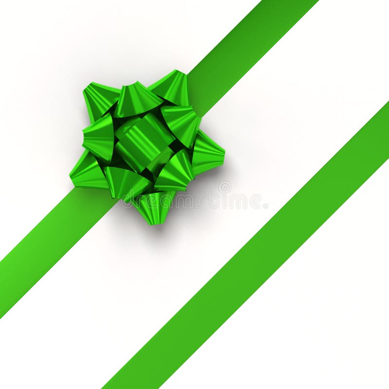 Green Gift Ribbons in Diagonal Array Stock Illustration - Illustration ...