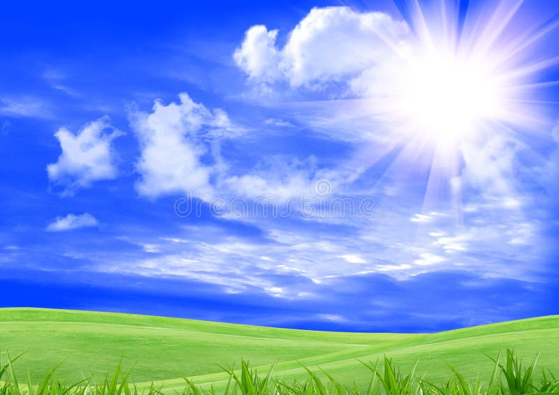 Green glade stock image. Image of fresh, land, blue, light - 20379469