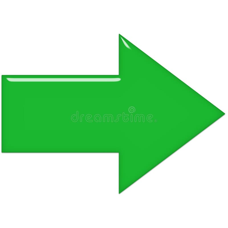 Green Arrow Glowing Color for Icon Isolated on White, Arrow Green ...