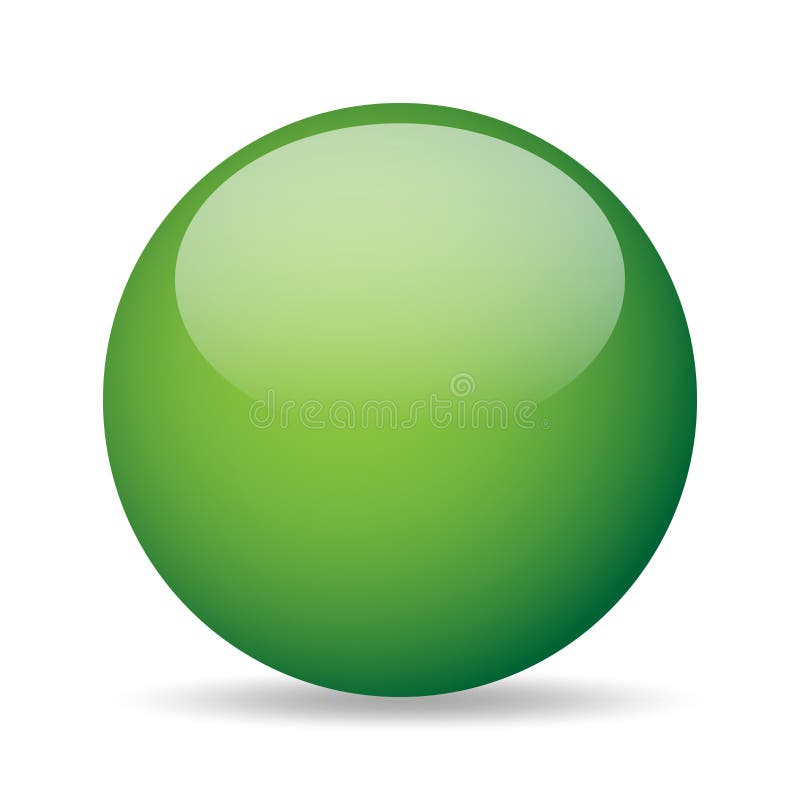 Green Glass Ball with Reflection, Vector Illustration Stock Vector ...
