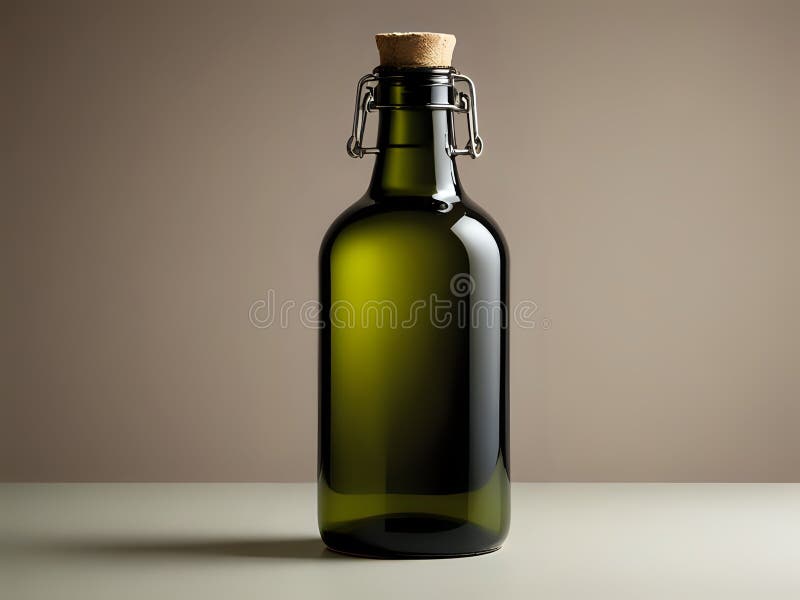 Green Glass Bottle with a Cork Stopper Stock Illustration ... Green Glass Bottle with a Cork Stopper Stock Illustration ...