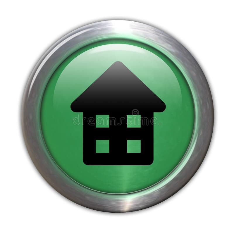 Green Glass Button - Home stock illustration. Illustration of icon ...