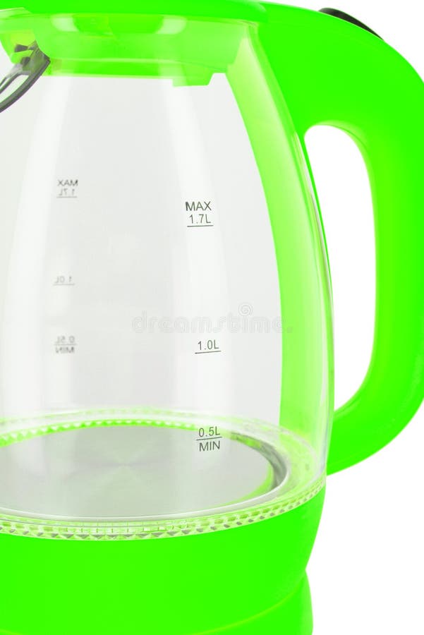 Green Glass Electric Kettle Isolated on White Background Stock Photo ...