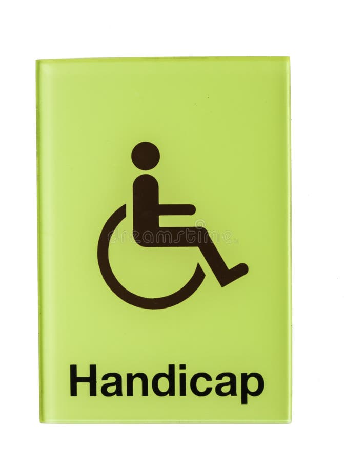 Green Glass Handicap Sign Isolated on White Background Stock Photo ...