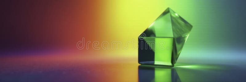 Green Glass Prism Refracting Light into Rainbow Colors, Prism ...