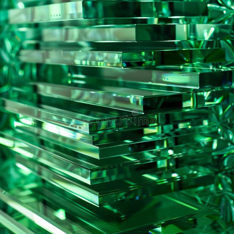 Green Glass Stack: Textured Reflections Stock Illustration ...