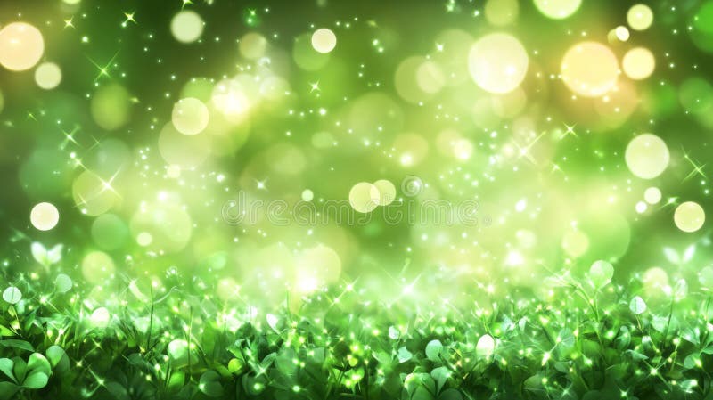 Green Glitter Background with Sparkling Lights Stock Illustration ...