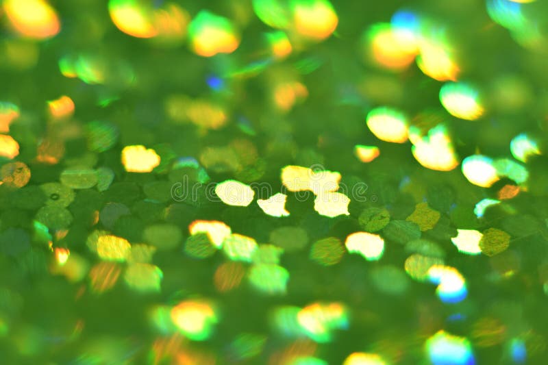 Green Glitter, Blurred Effect. Glowing Holiday Light Circles are ...