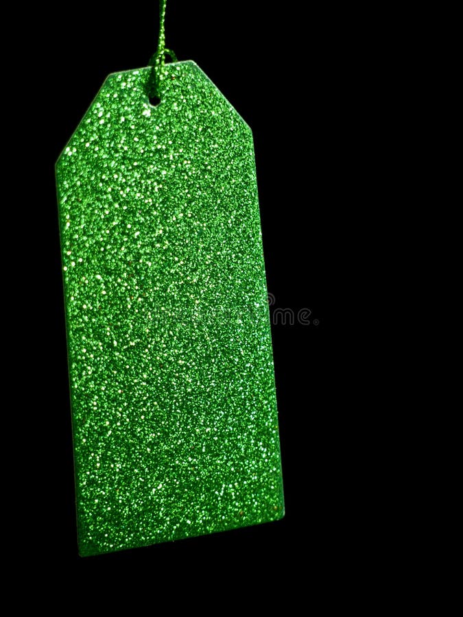 Green Glitter Gift Tag stock photo. Image of selling - 21975028