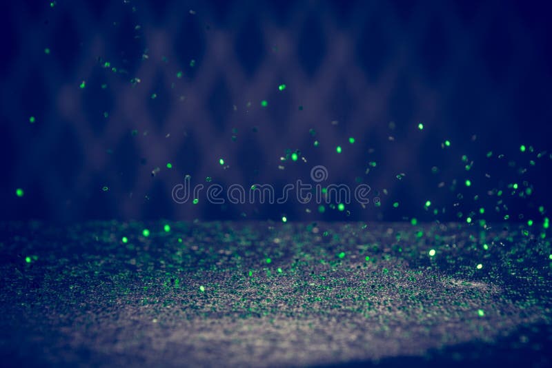 Green Glitter Lights Background. Vintage Sparkle Bokeh with Selective ...
