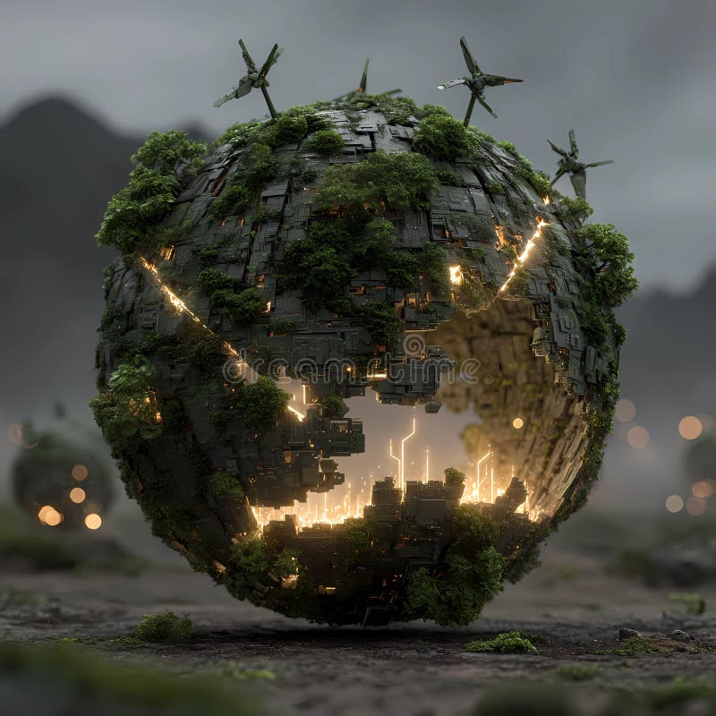 Green Globe Design Represents Renewable Energy and Sustainable Tech for ...