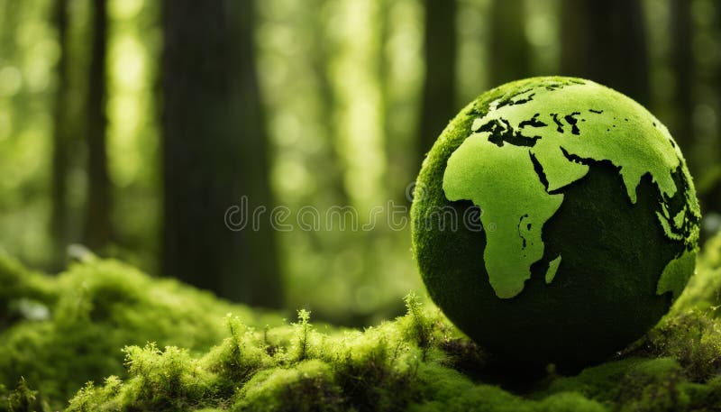 A green globe of the earth stock illustration. Illustration of world ...