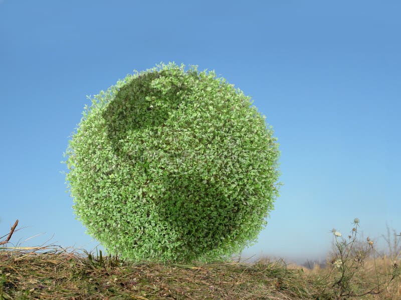 Green globe tree stock image. Image of blue, geography - 1638661