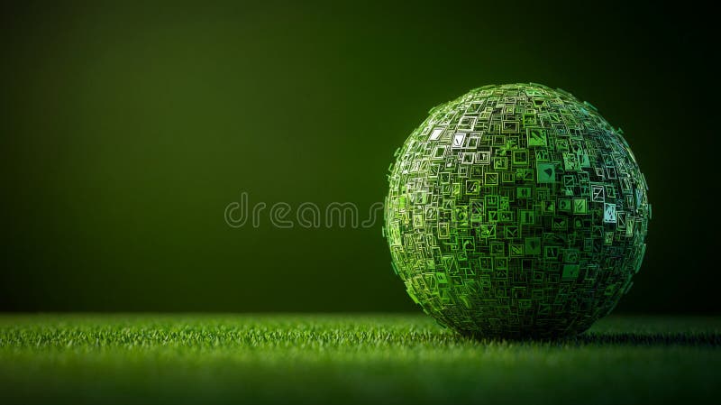 Green Globe of Hyperlink Connectivity. Generative AI Stock Illustration ...