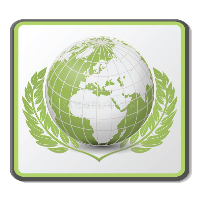 Green Globe Icon stock vector. Illustration of isolated - 14744354