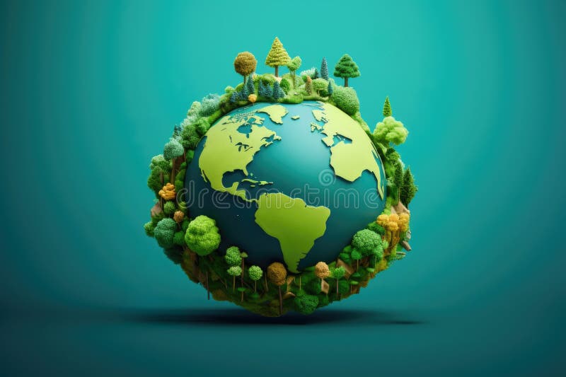 Green Globe with Trees stock image. Image of international - 375817061