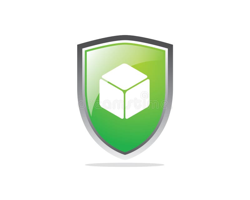 Green Gloosy Secure Box Inside Shield Stock Vector - Illustration of ...