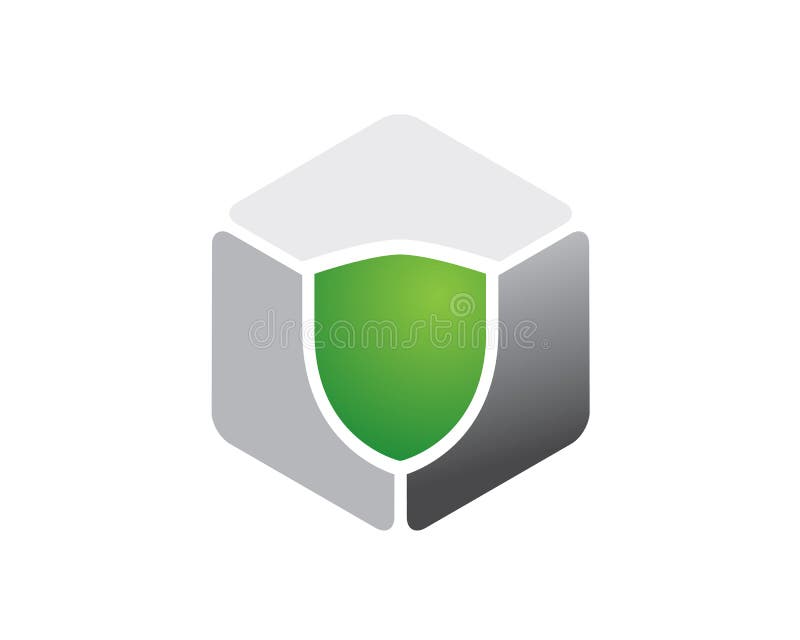 Green Gloosy Secure Box Inside Shield Stock Vector - Illustration of ...