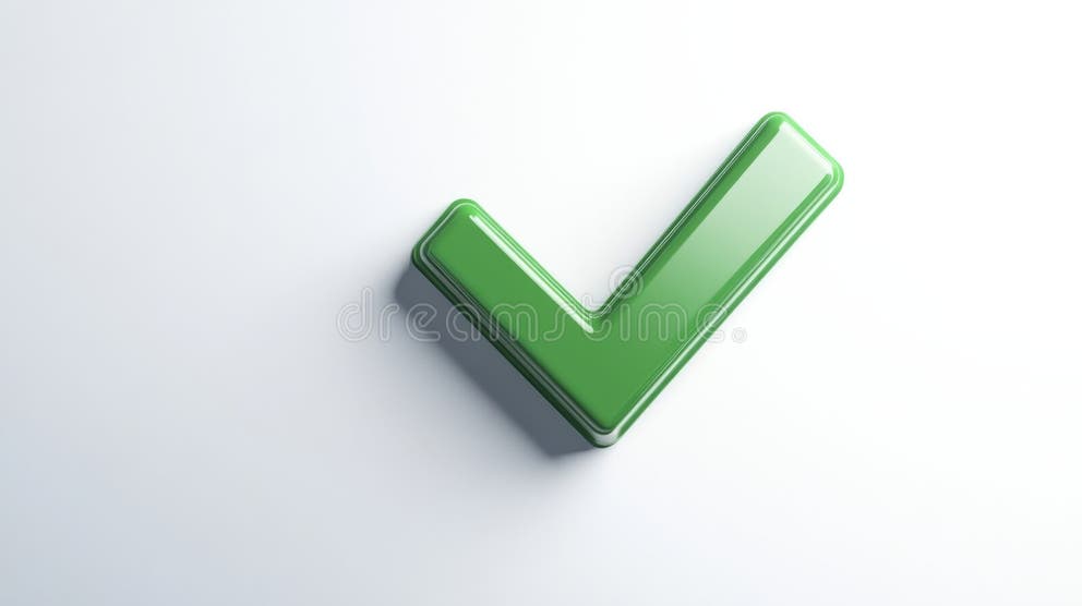 Green Glossy Checkmark 3D Render,Approval,Success, Confirmation ...
