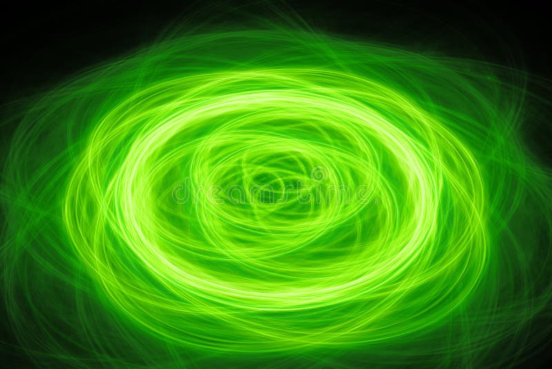 Green Glowing Concentric Circular Portal in Space Stock Illustration ...