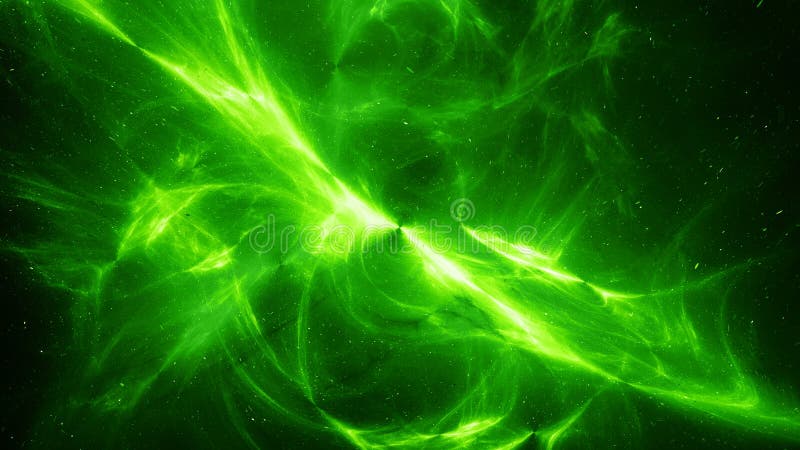 Green Glowing High Energy Plasma Field in Space Stock Illustration ...