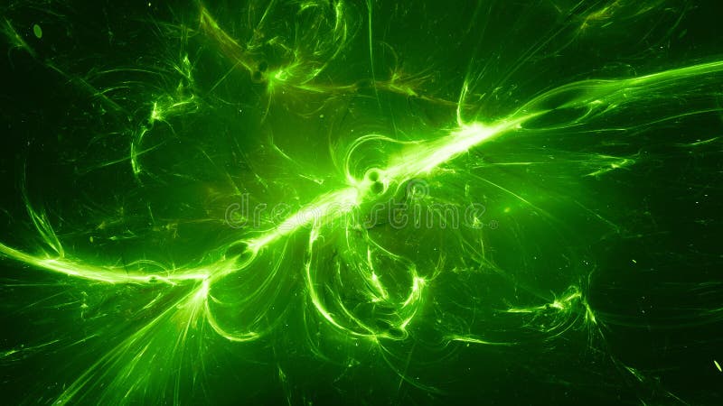 Green Glowing Interstellar Energy in Space Stock Illustration ...