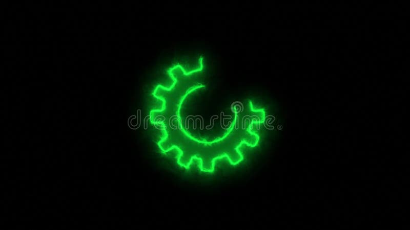 Green Glowing Line Setting Icon Background 4K Animation Stock Footage ...