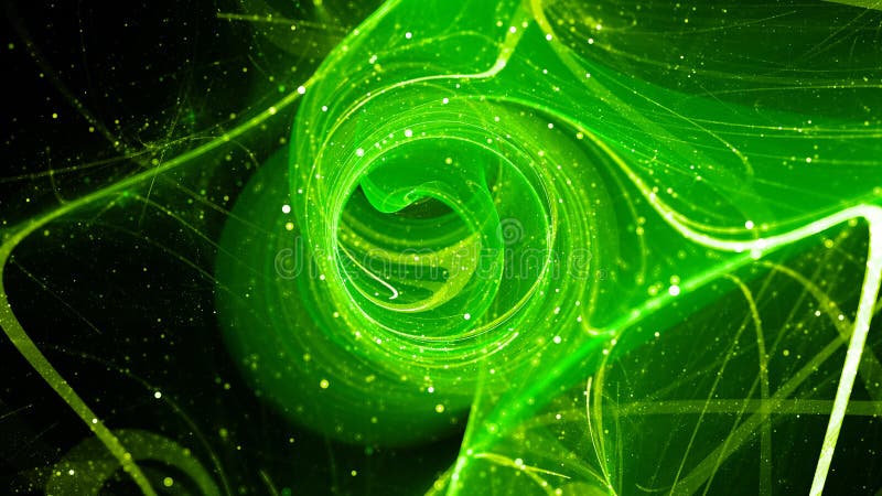 Green Glowing Multidimensional Quantum Force Field with Elementary ...