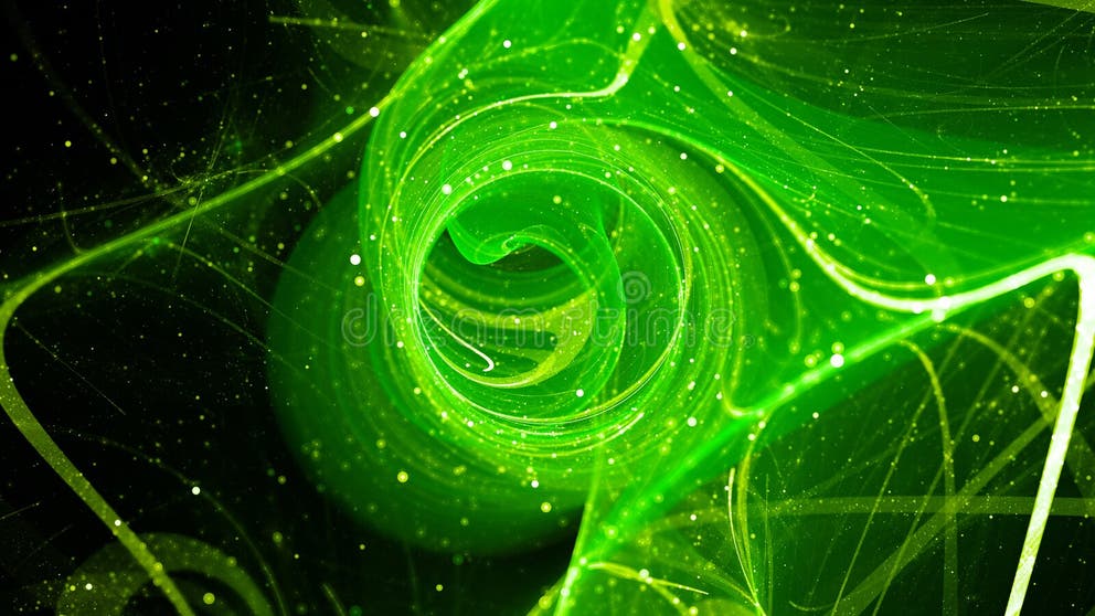 Green Glowing Multidimensional Quantum Force Field with Elementary ...