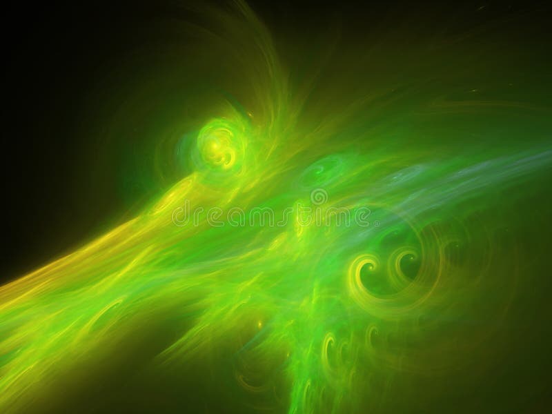Green Glowing Plasma Field in Space Stock Illustration - Illustration ...
