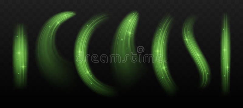Green Glowing Shiny Lines Effect Vector Background. Luminous White ...