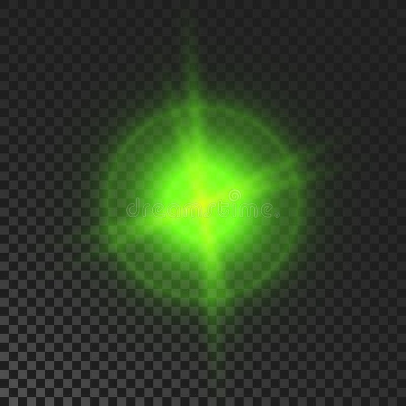 Green Glowing Sparkling Star Stock Illustration - Illustration of ...