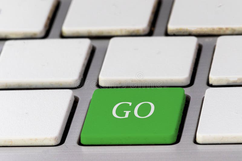 Green Go Button on a Keyboard Stock Illustration - Illustration of ...