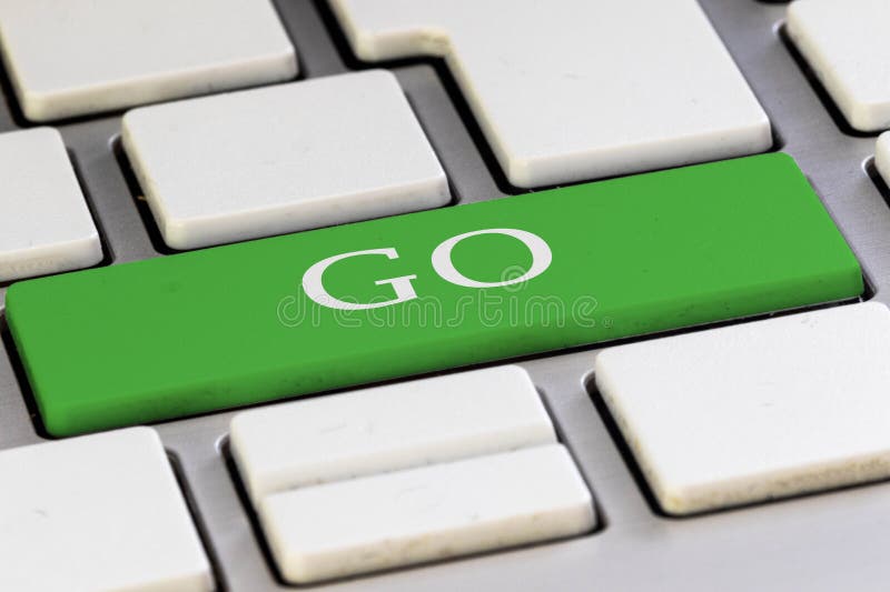 Green Go Button on a Keyboard Stock Illustration - Illustration of ...