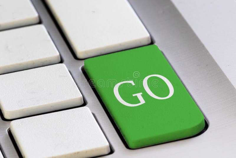 Green Go Button on a Keyboard Stock Illustration - Illustration of ...