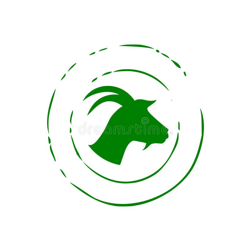 Green Goat stamp stock vector. Illustration of draw - 150875509