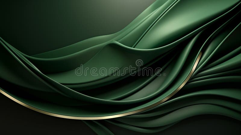 A Green and Gold Fabric with a Wave Pattern Stock Illustration ...