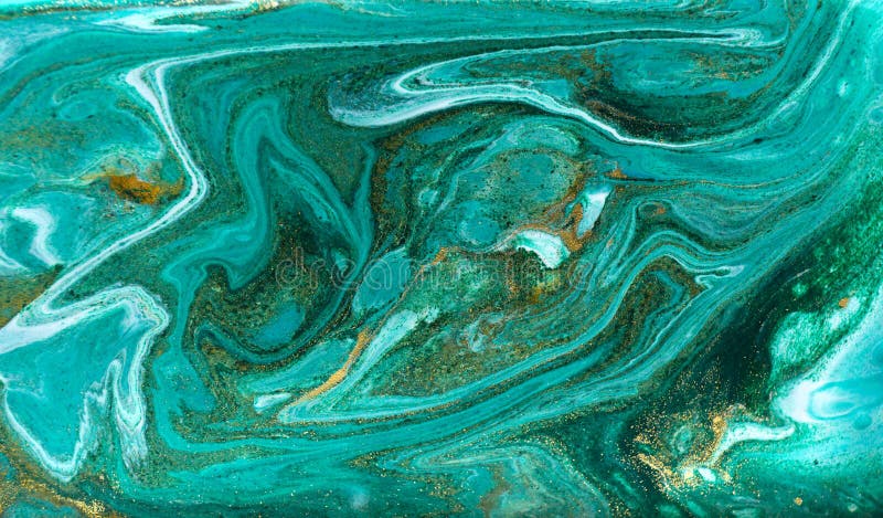 Green And Gold Glitter Ripple Pattern. Beautiful Liquid Texture. Stock ...