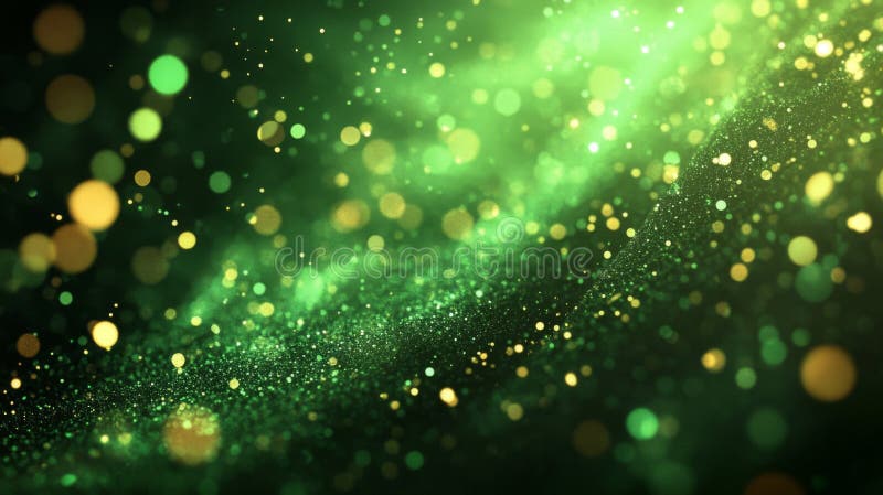 Green and Gold Glitter Sparkles Abstract Background Stock Illustration ...
