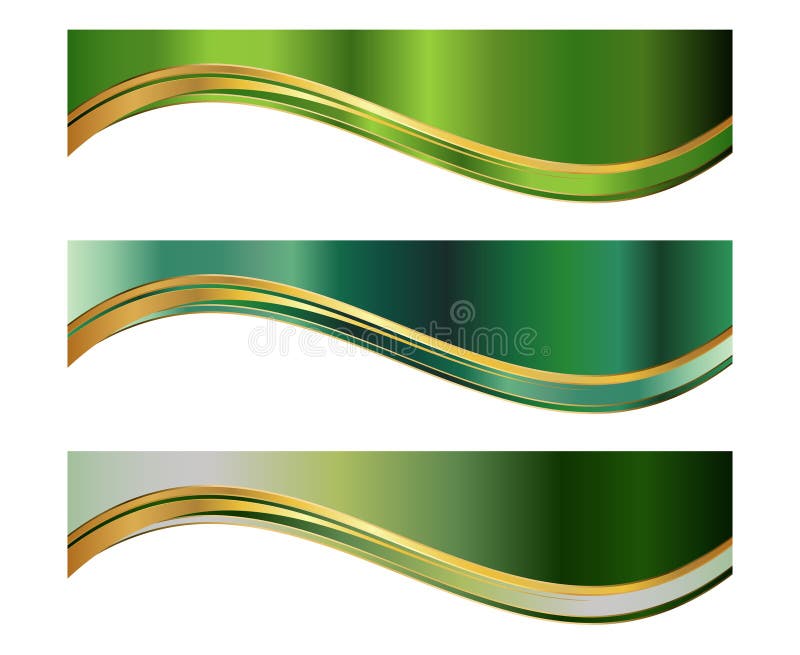 Green and Gold Letterhead Header Divider Template Set Stock Vector ...