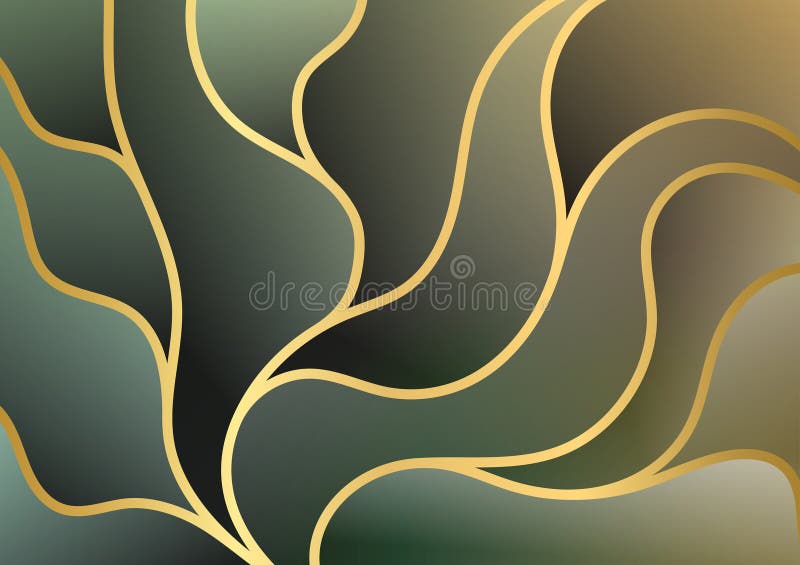 Green Gold Line Graphic Presentation Luxury Premium Background Stock ...