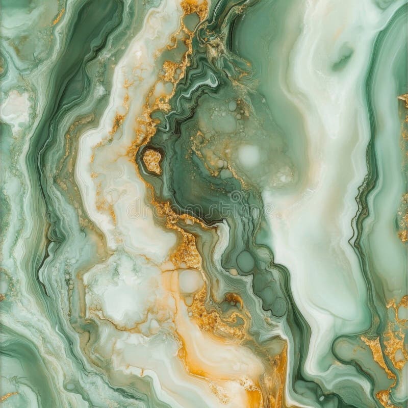 Green Gold Marble Texture Swirling Patterns Natural Veining Stock ...