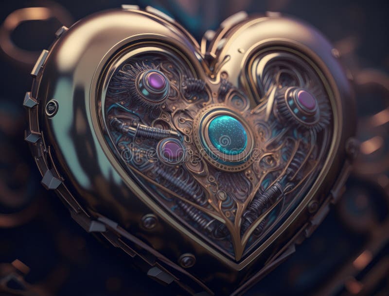 Green and Gold Metallic Heart that Represents Environmental Protection ...