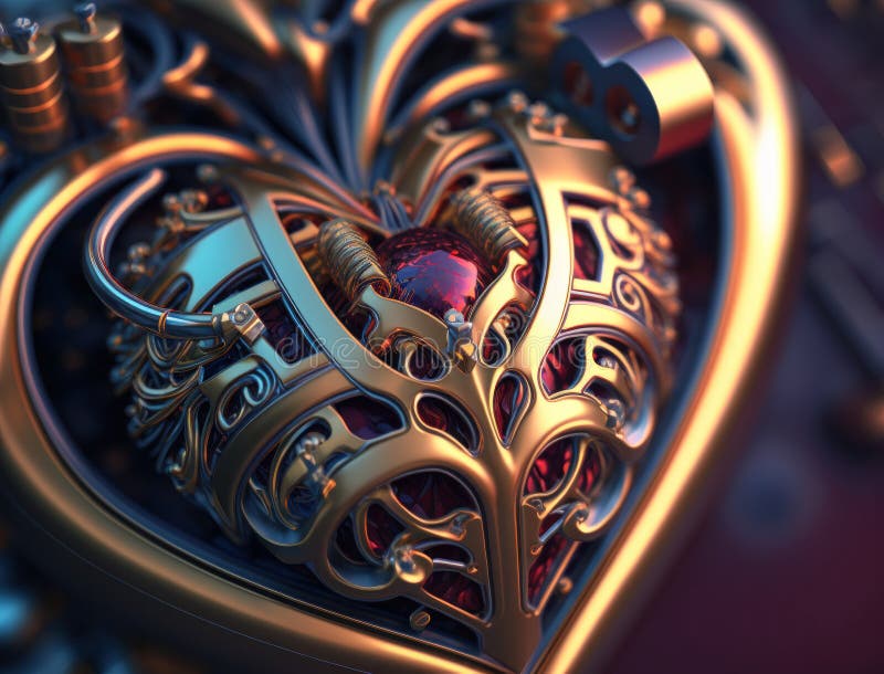 Green and Gold Metallic Heart that Represents Environmental Protection ...